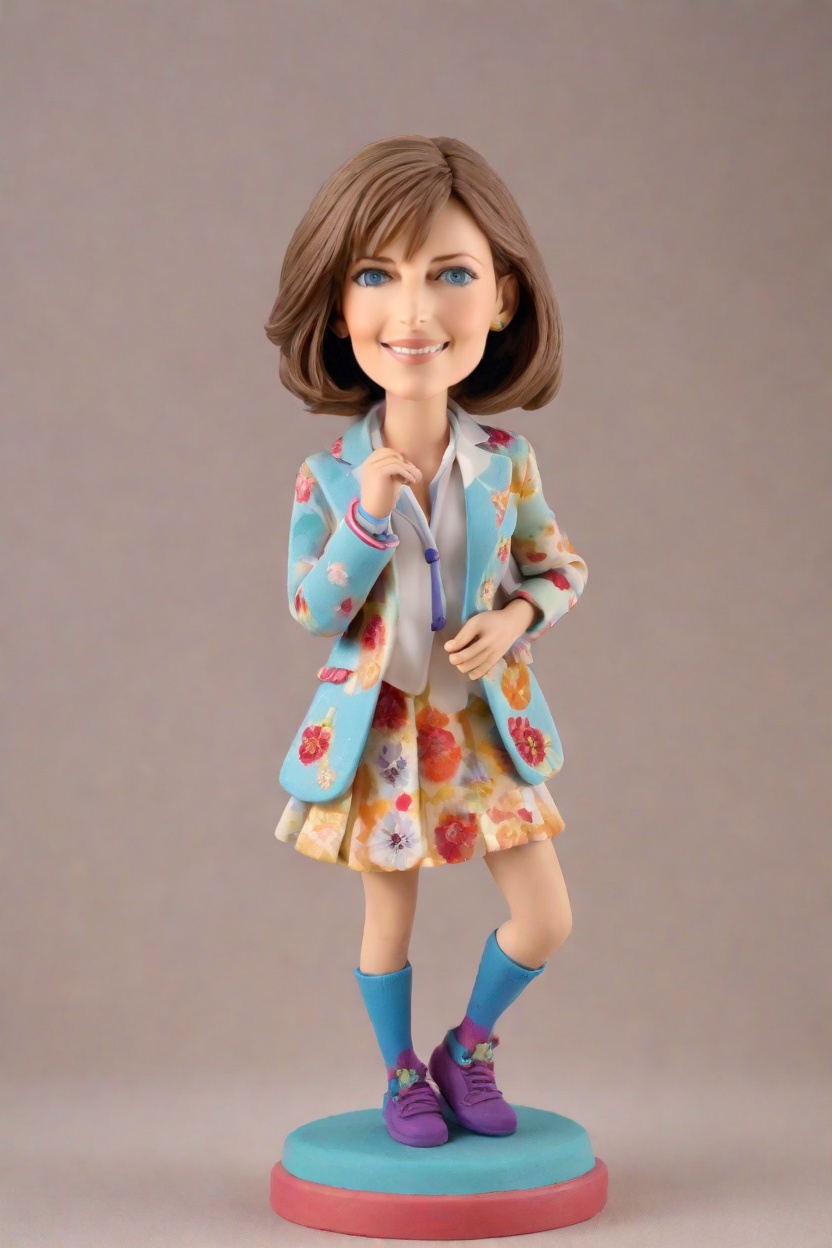 Flower Power and Polka Dots: A Creative Fashion Statement in Bobblehead ...